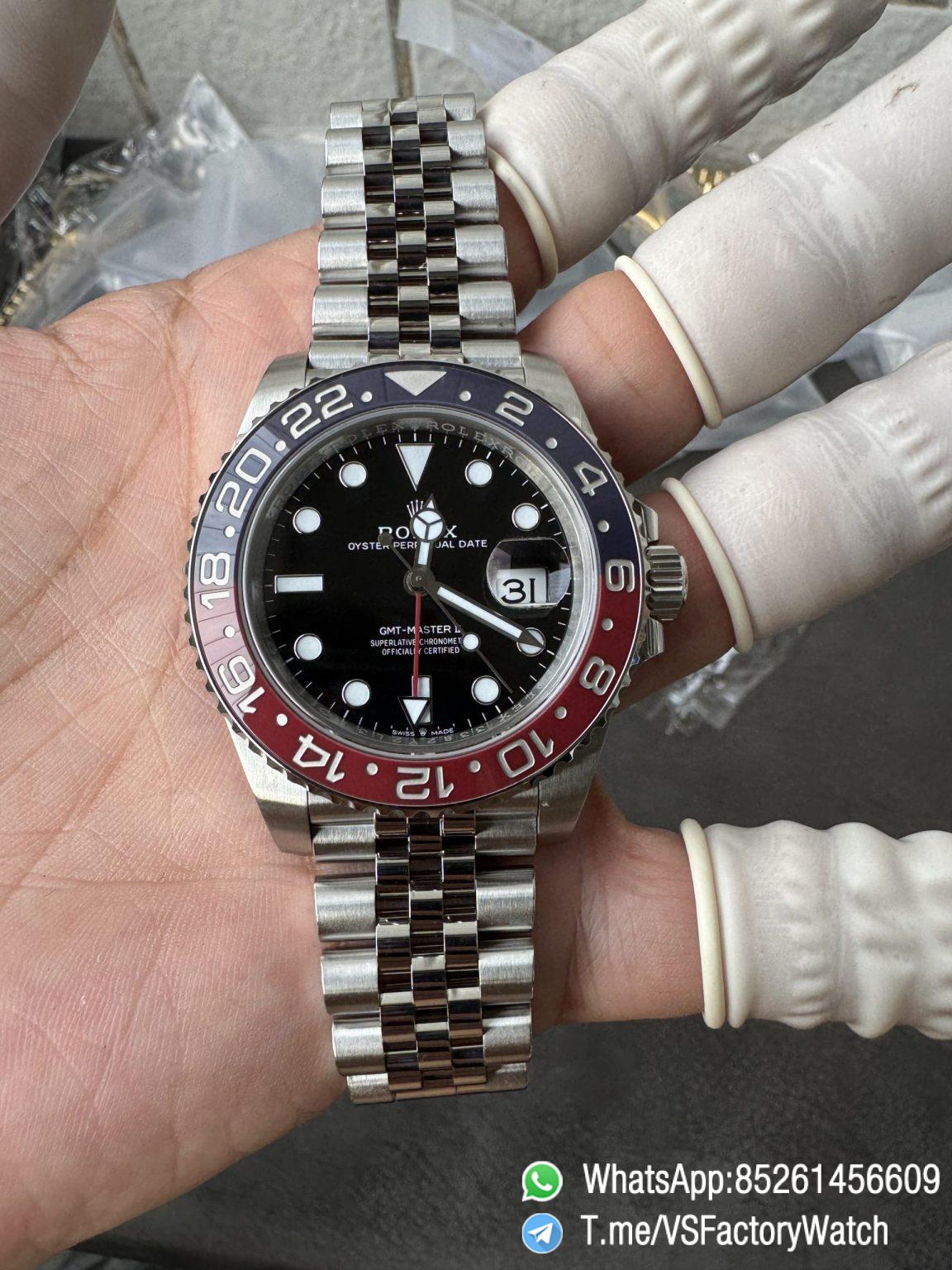 VSF GMT-Master II Pepsi 126710BLRO 904L Steel Blue & Red Bezel Jubilee ...