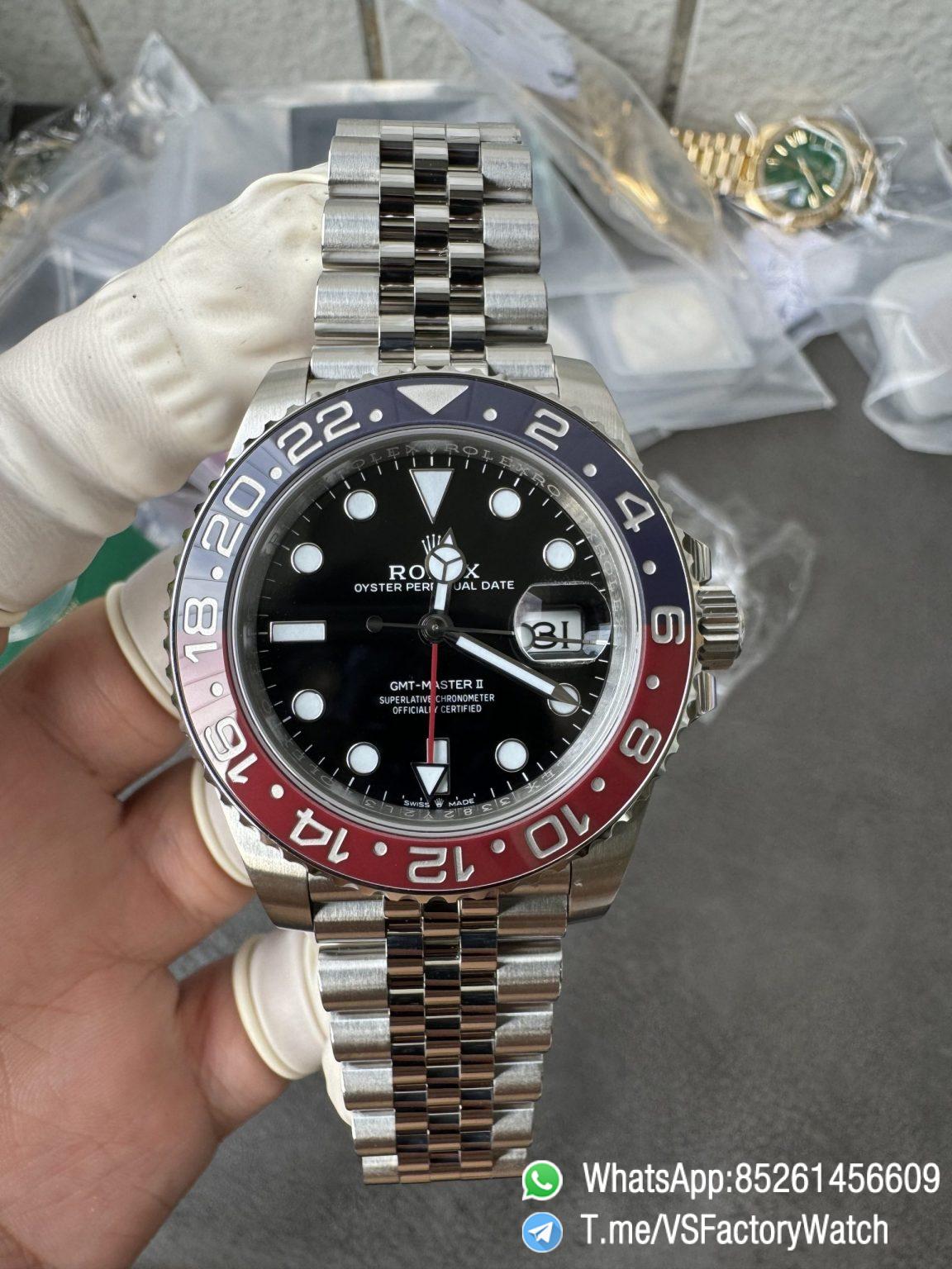 VSF GMT-Master II Pepsi 126710BLRO 904L Steel Blue & Red Bezel Jubilee ...