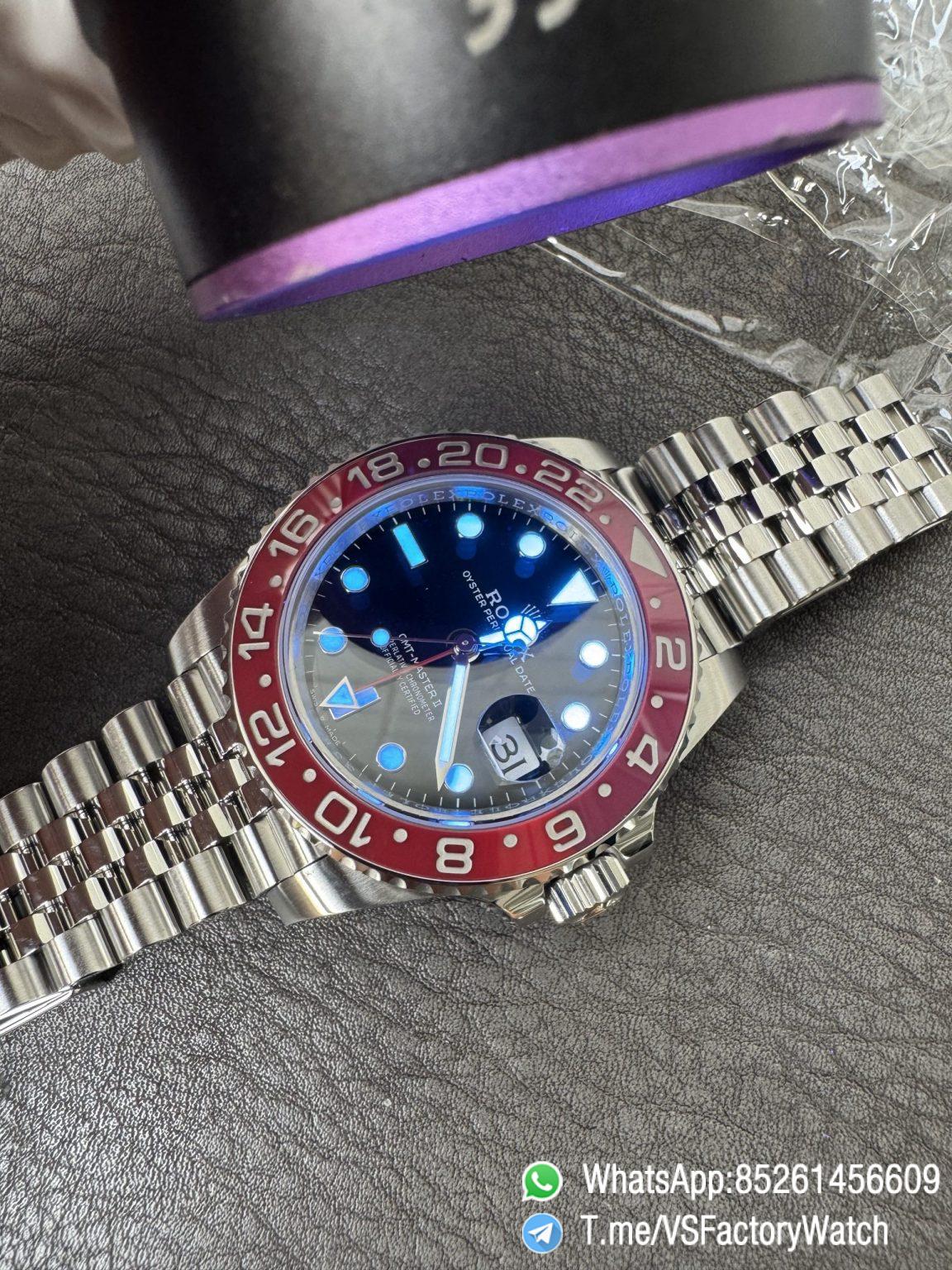 VSF GMT-Master II Pepsi 126710BLRO 904L Steel Blue & Red Bezel Jubilee ...
