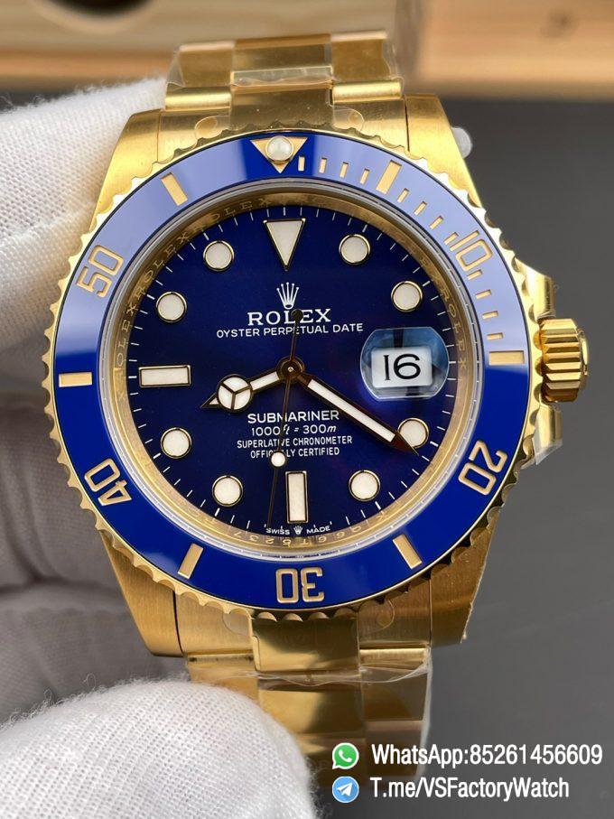 VS Factory Submariner Bluesy 41mm 126618LB Blue Dial Blue Ceramica Bezel Yellow Gold Case and ...
